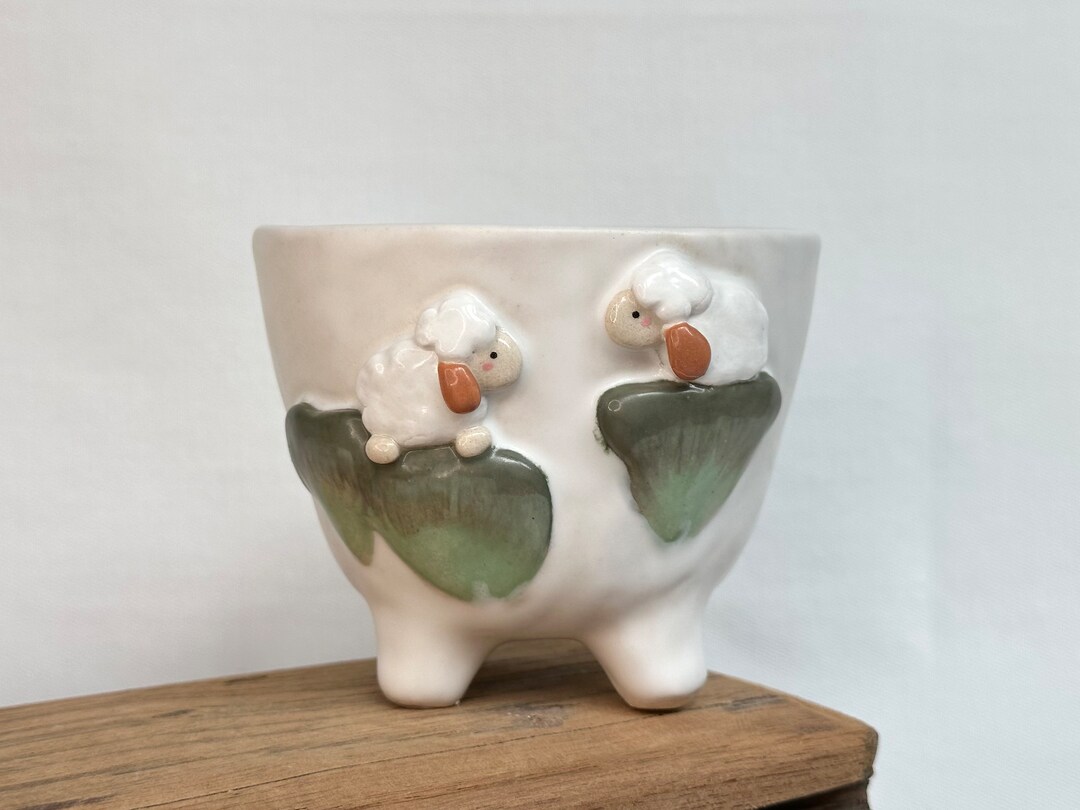 Sheep Plant Pot,ceramic Handmade,sheep Planter,unique Plant Pot,pot for ...