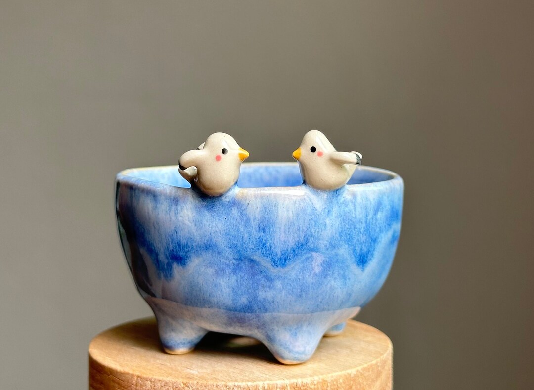 Bird Plant Pot/cute Bird Ceramic Plant Pot/bird Planter/handmade ...