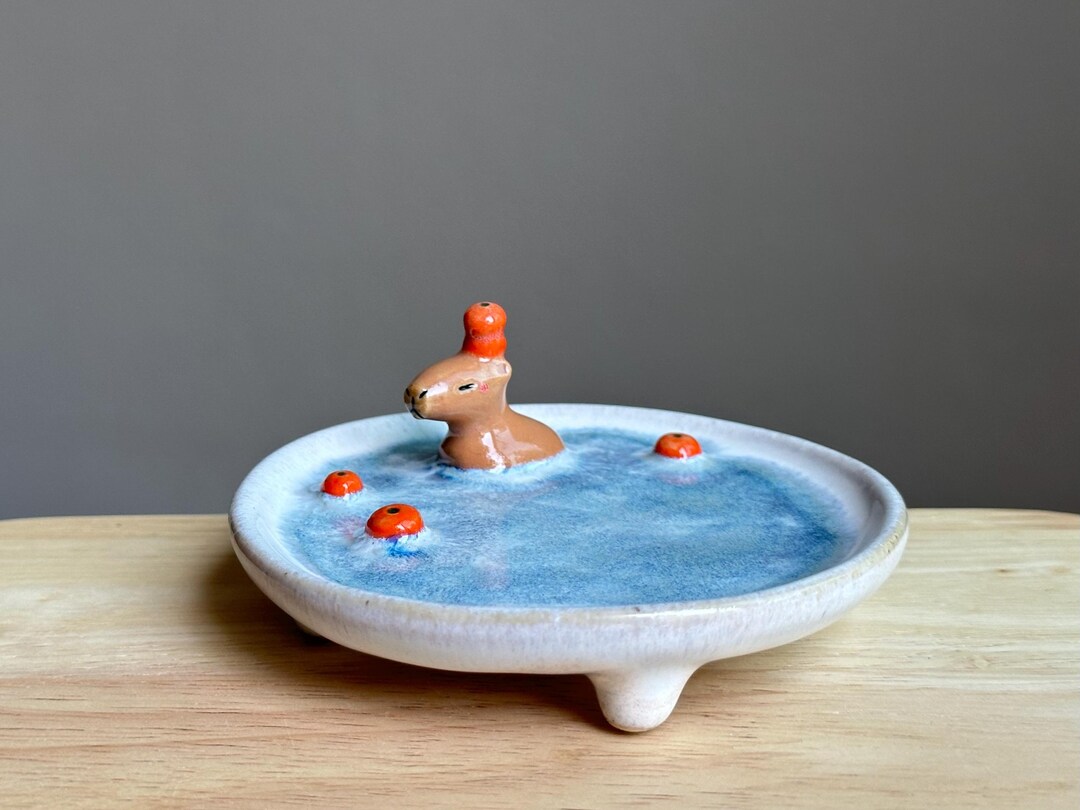 Handmade Ceramic Capybara Jewelry Dish/jewelry Dish/ceramic Trinket ...
