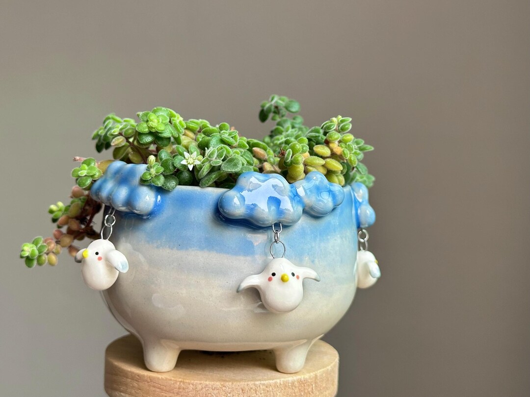 Bird Plant Pot/bird Ceramic Plant Pot/bird Planter/handmade Ceramic ...