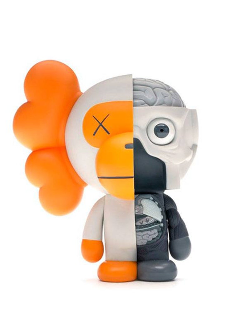 Kaws Bape Dissected Baby Milo Vinyl Figure Companion White Gray Edition ...
