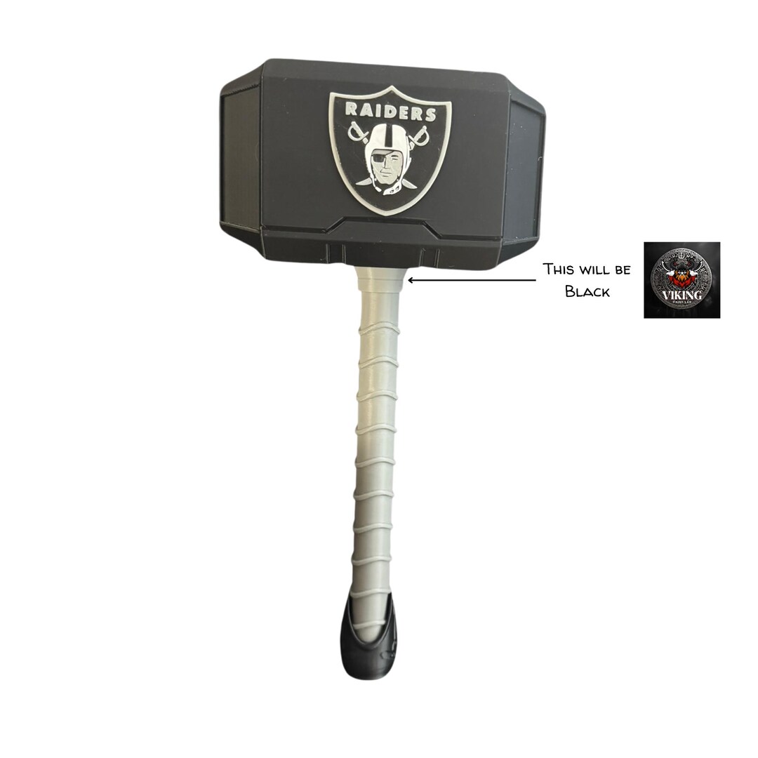 3D Printed Las Vegas Raiders Thor Hammer With Stand Heroic Gift for ...
