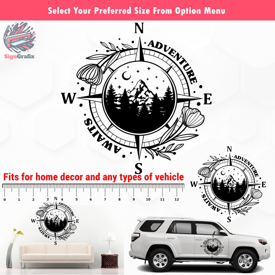 Mountain Compass Vinyl Decal: RV Camper Offroad Car Decor - Etsy