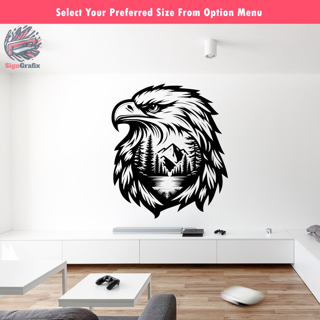 Majestic Eagle Vinyl Decal: Bird of Prey Wall Art - Etsy