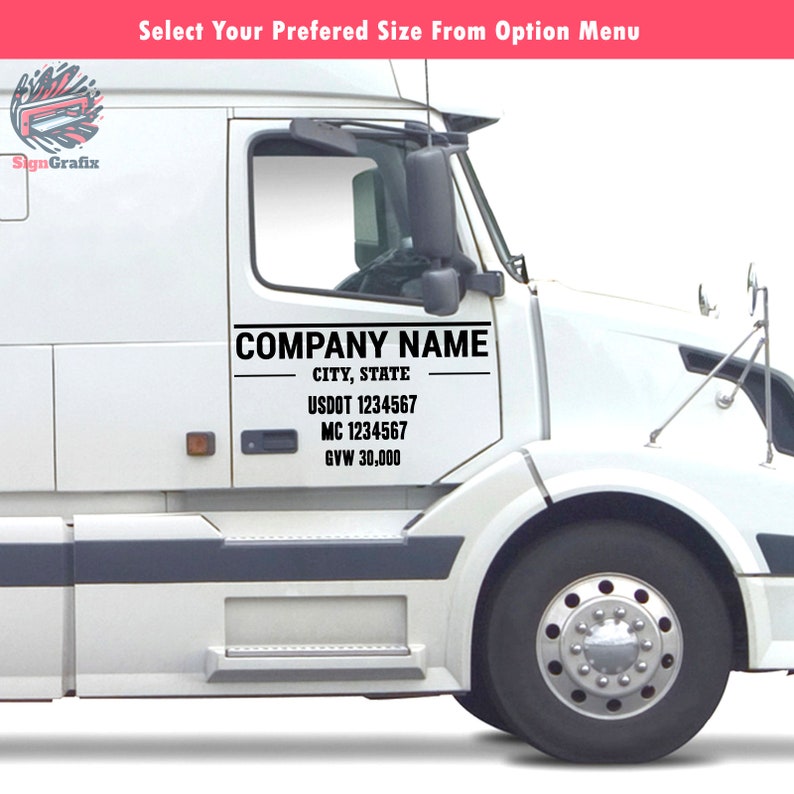 Custom Trucking US DOT Vinyl Decal | Custom Trucking Company Name Sign ...