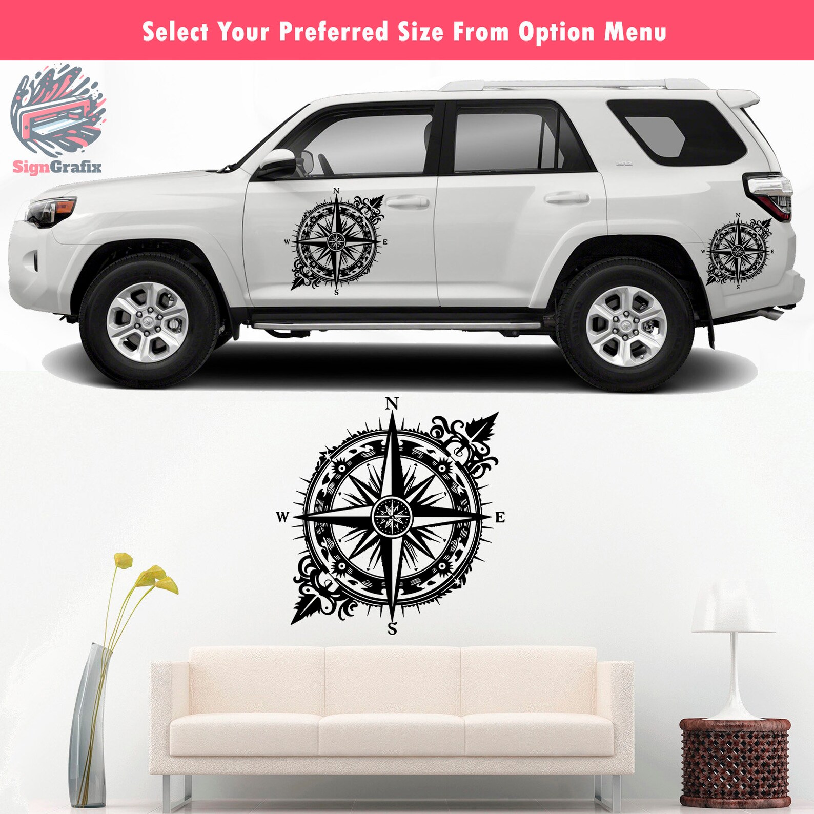 Epic Compass Vinyl Decal Suitable for Rvs, Campers, and Off-road ...