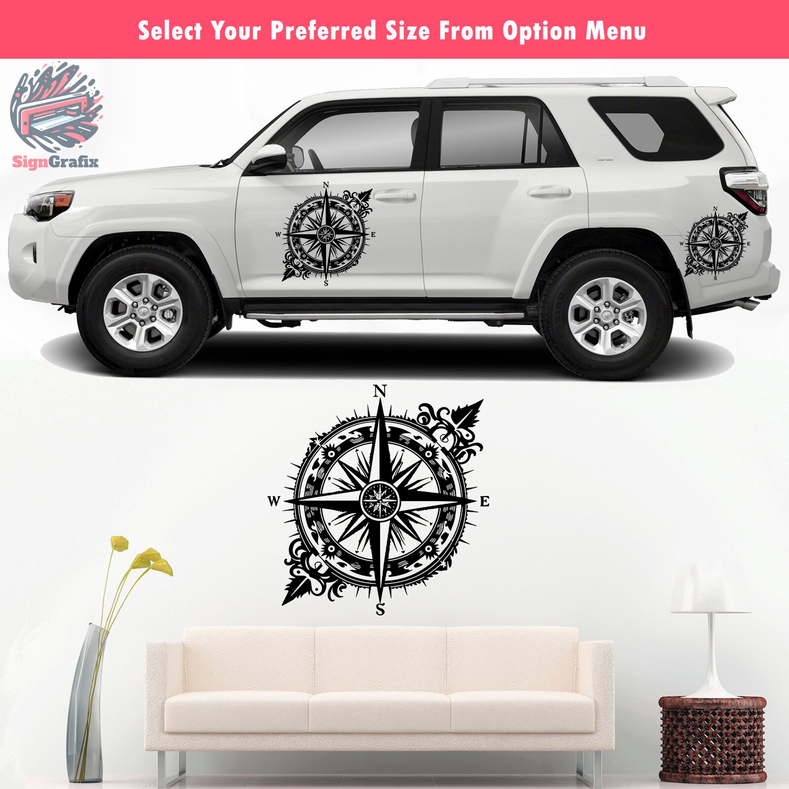 Epic Compass Vinyl Decal | Suitable for Rvs, Campers, and Off-road ...