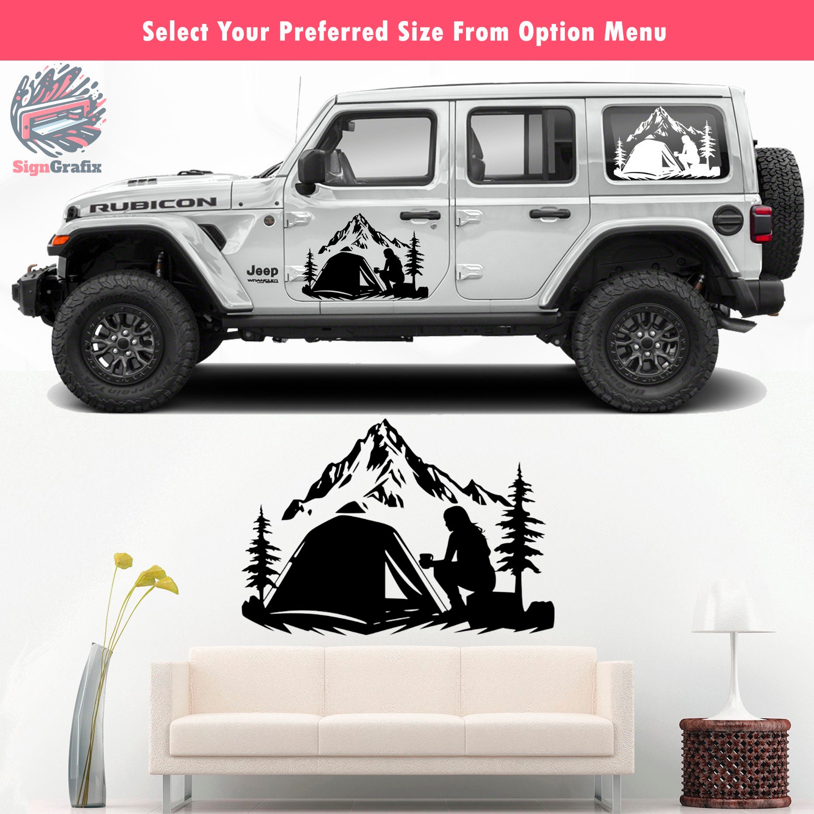 Mountain Camping Vinyl Decal | Adventure Vinyl Decal | RV, Camper Vinyl ...