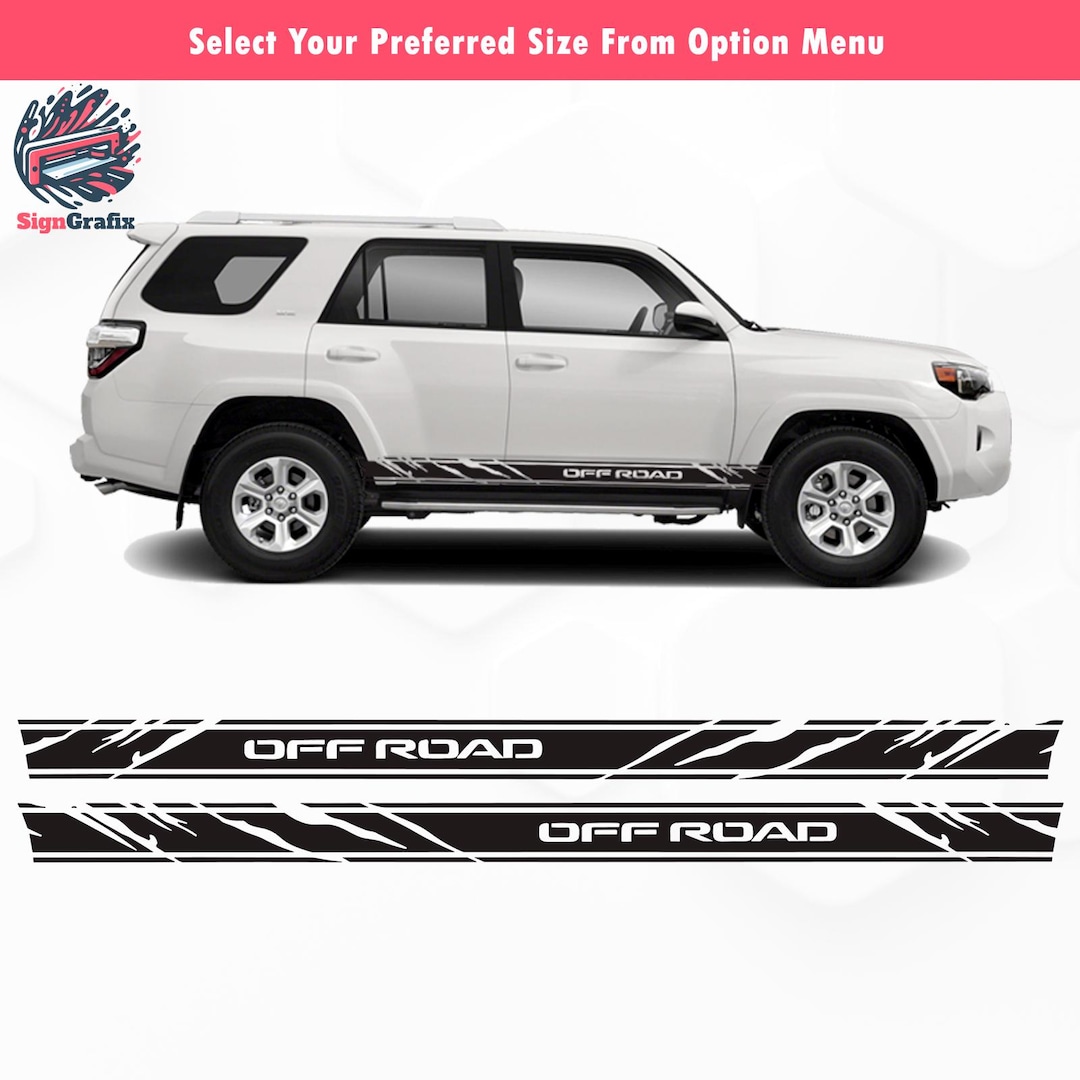 Two Sides Offroad Stripes Vinyl Decal, Suv's Campers, Pickup Truck's ...