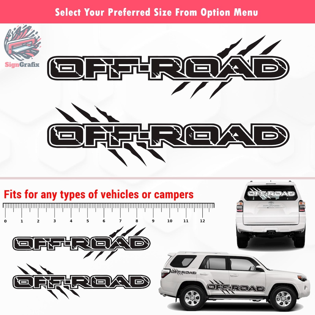 Offroad Sign Vinyl Decal: Rugged Adventure for Trucks & Campers - Etsy