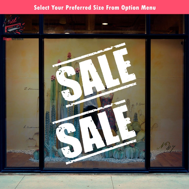 Store Sale Vinyl Decal | Window Sale Sign Decal | Discount Store Vinyl ...
