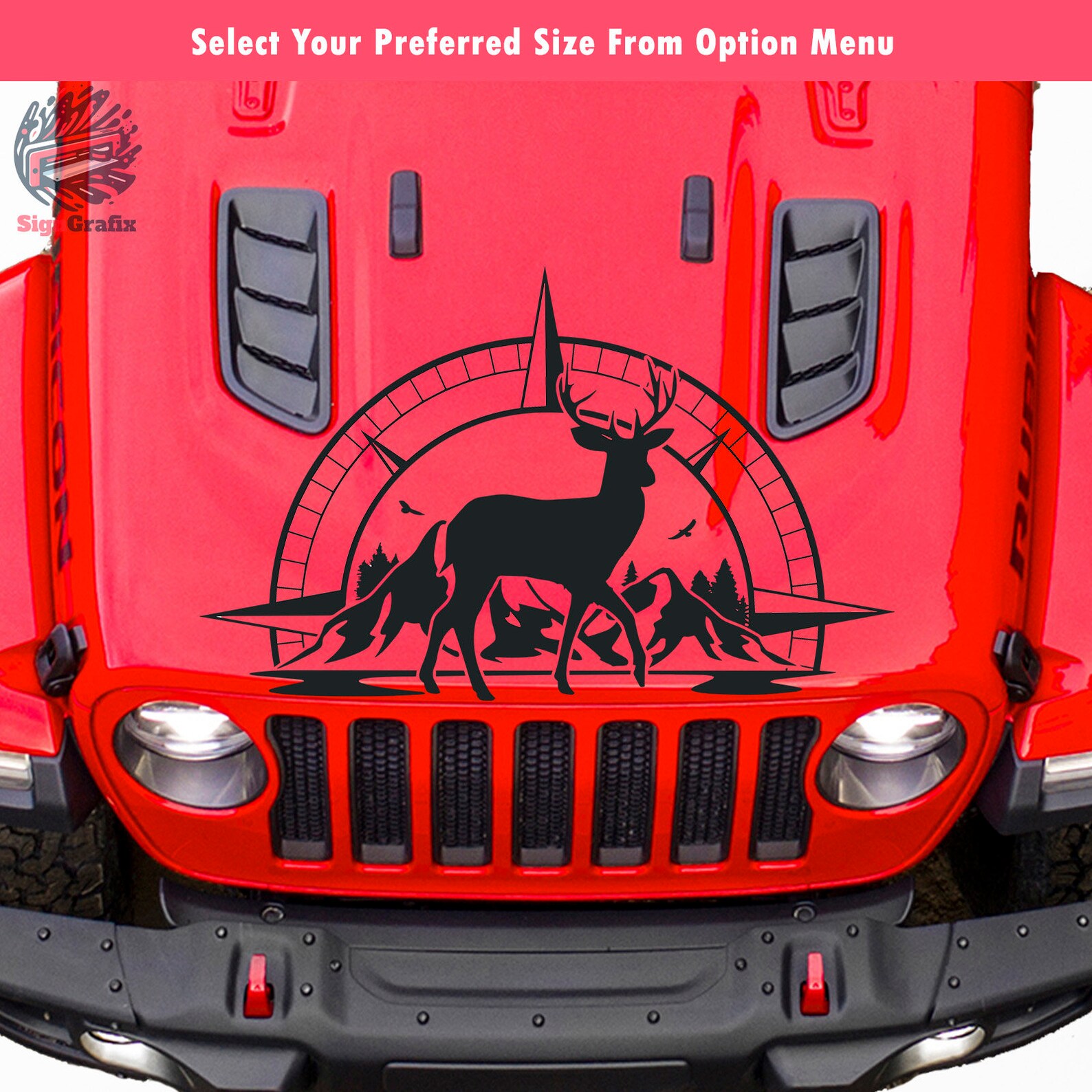 Compass Vinyl Decal Mountain Deer, Compass Vinyl Decal for Rvs, Campers ...