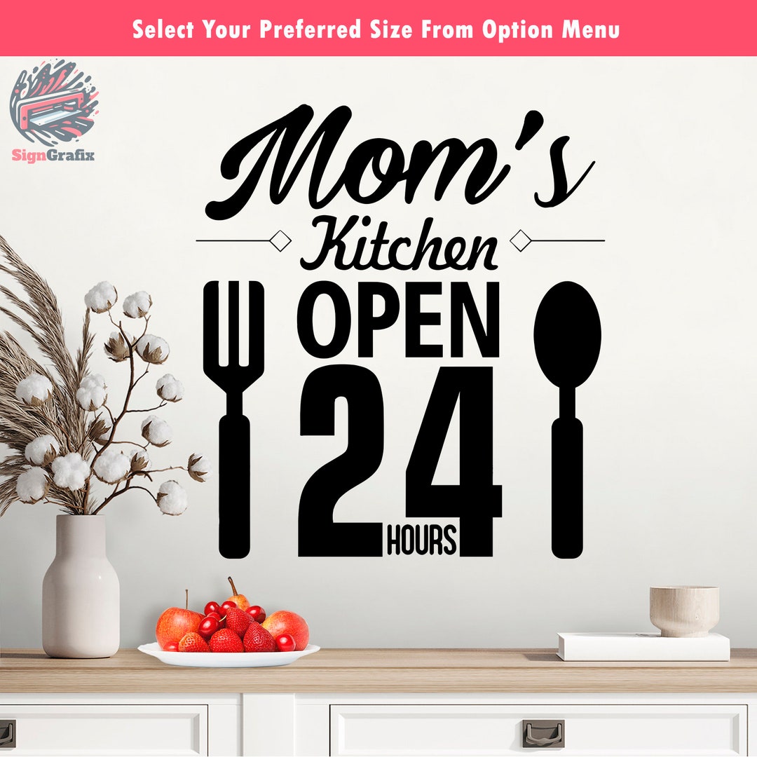 Mom's Kitchen Wall Vinyl Decal | Kitchen Wall Decor | Mom's Kitchen ...