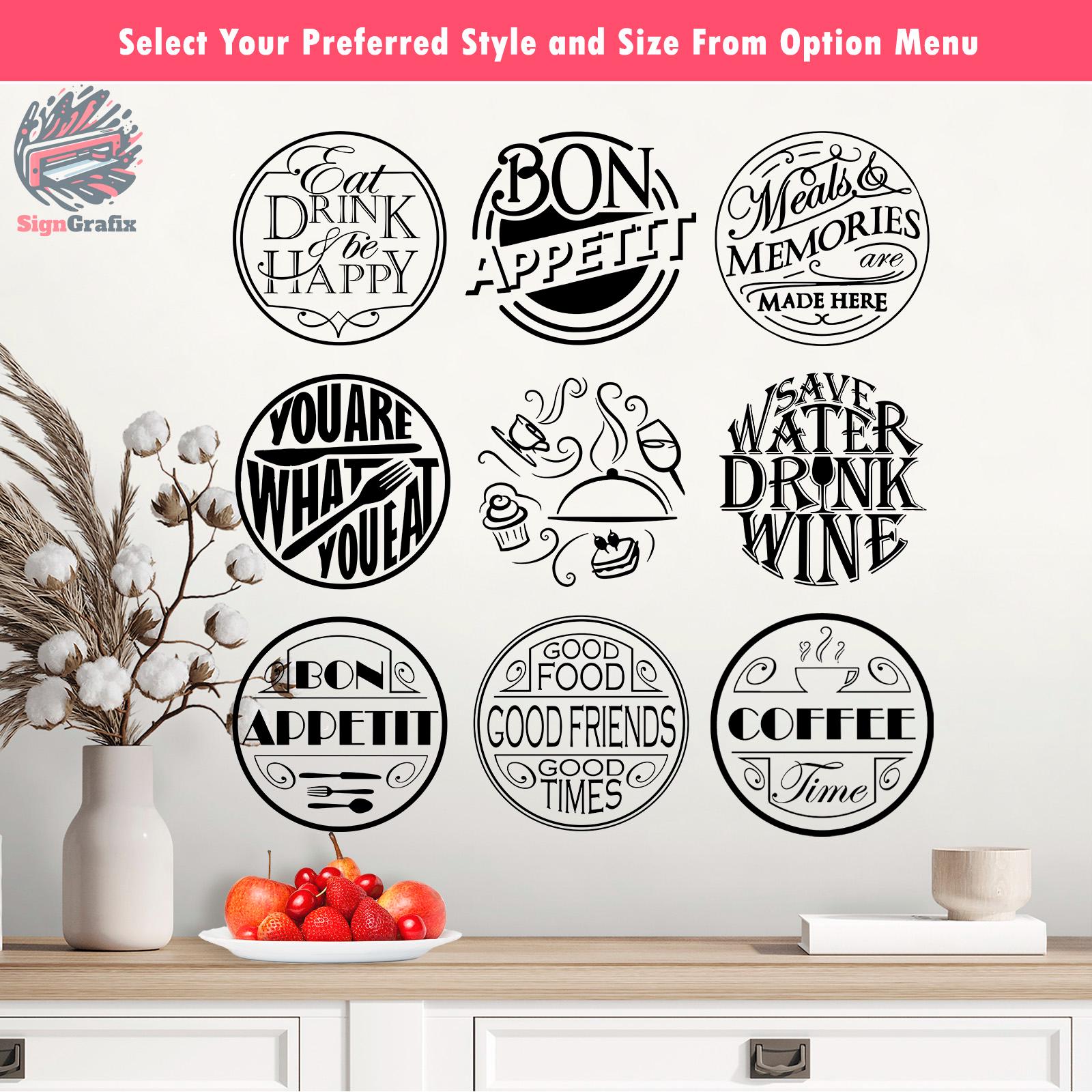 Kitchen Wall Vinyl Decal, Cafe Storefront Window Decal, Restaurant ...