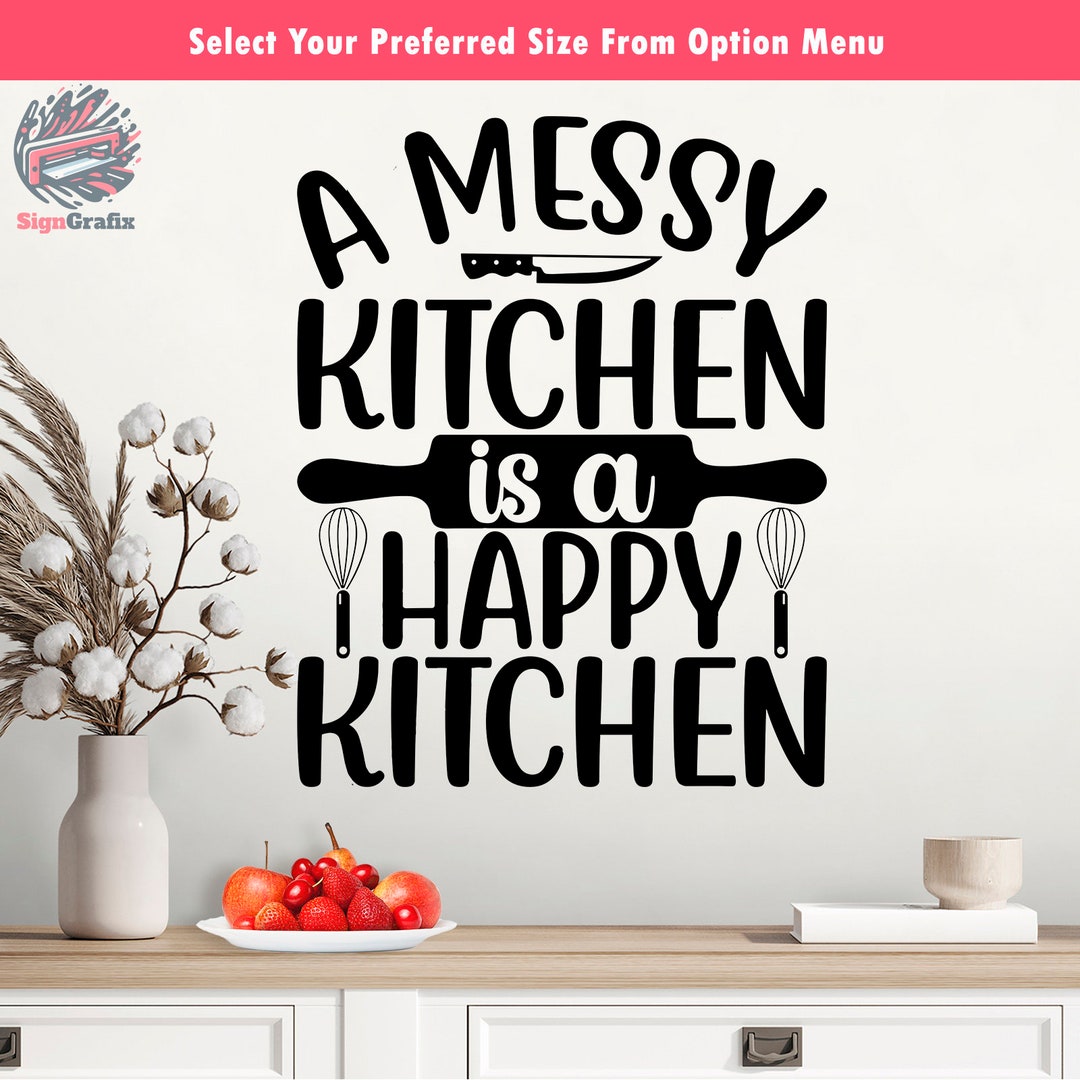 Kitchen Wall Vinyl Decal | Kitchen Wall Decor | Kitchen Utensils ...