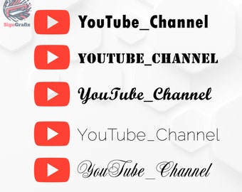 Custom Youtube Username Text Vinyl Decal Sticker Personalized // for ...