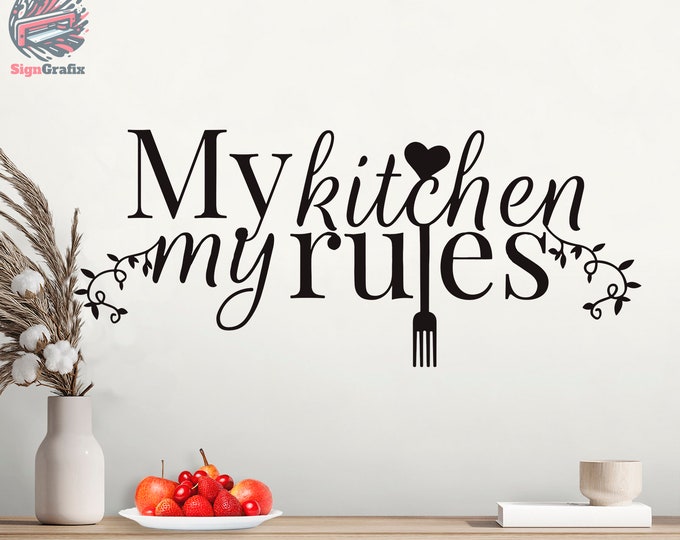 Kitchen Rules Vinyl Wall Decal Sticker, Home & Living, Vinyl Wall Decal ...