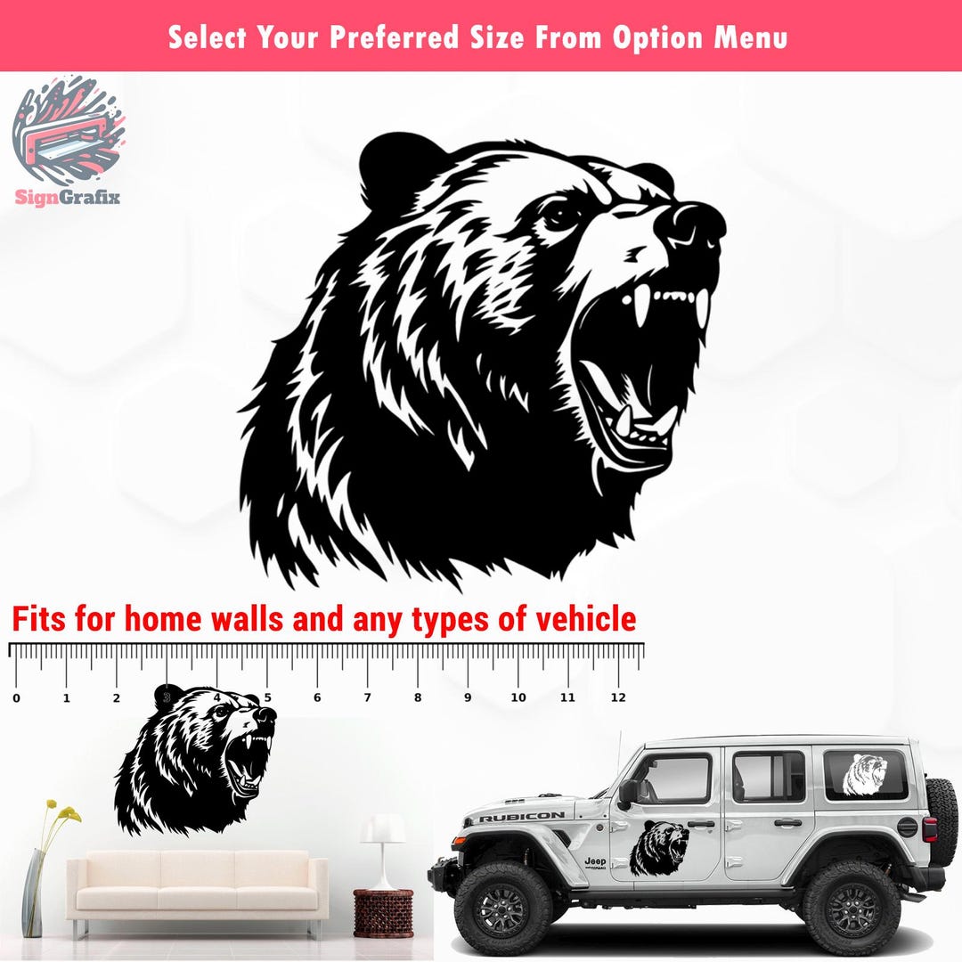 Powerful Bear Vinyl Decal: Home, Car, RV Decor - Etsy