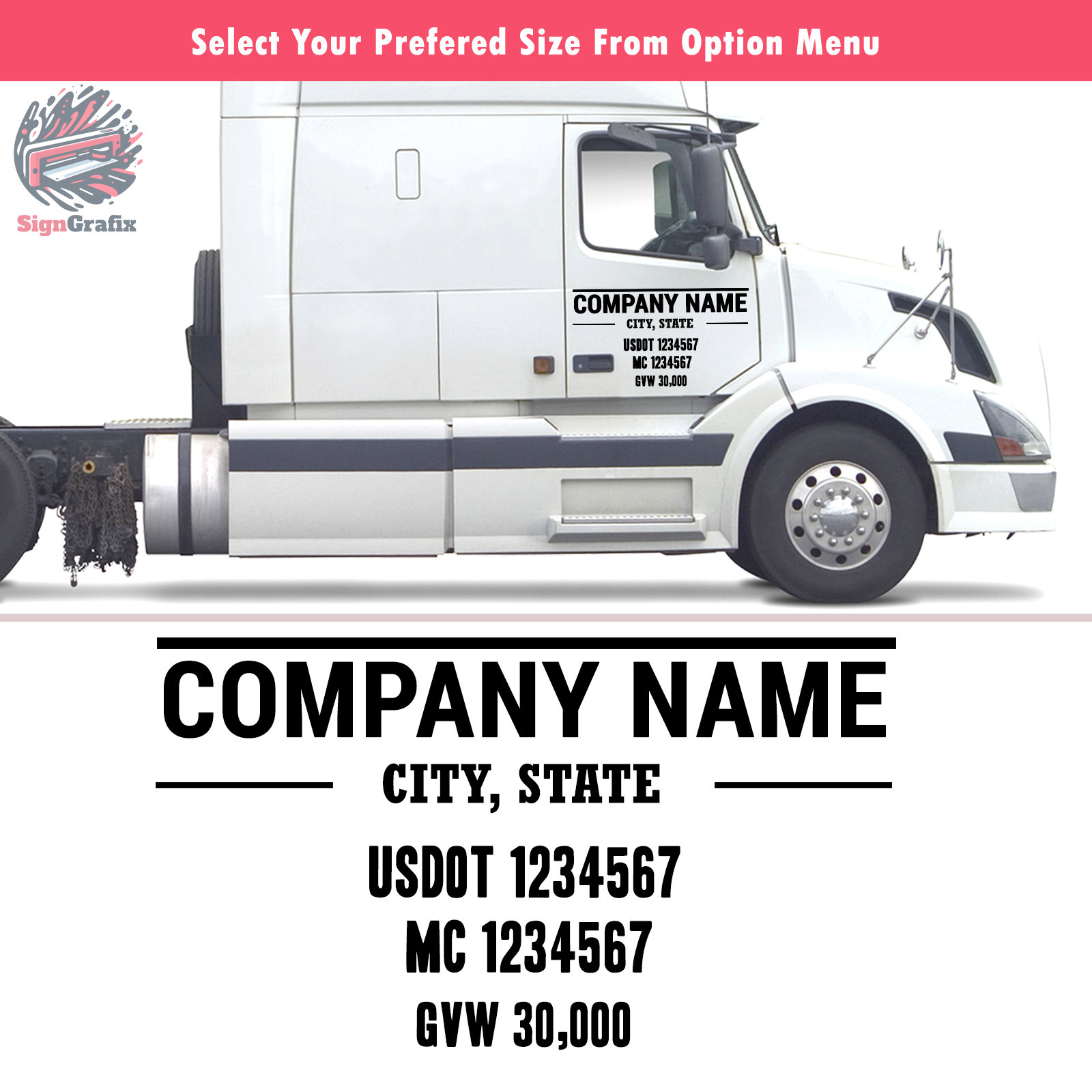 Custom Trucking US DOT Vinyl Decal | Custom Trucking Company Name Sign ...