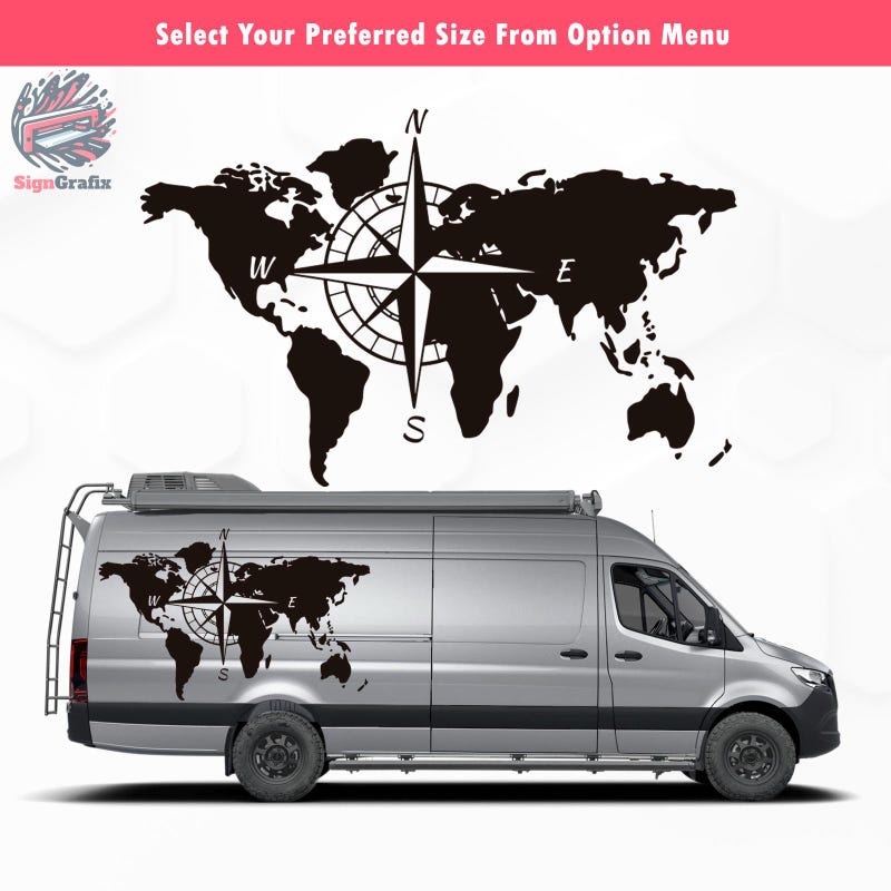 World Map Decal - Etsy