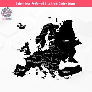 Europe Vinyl Decal, Europe Map Decal, Europe Map Wall Decal, Europe Map ...