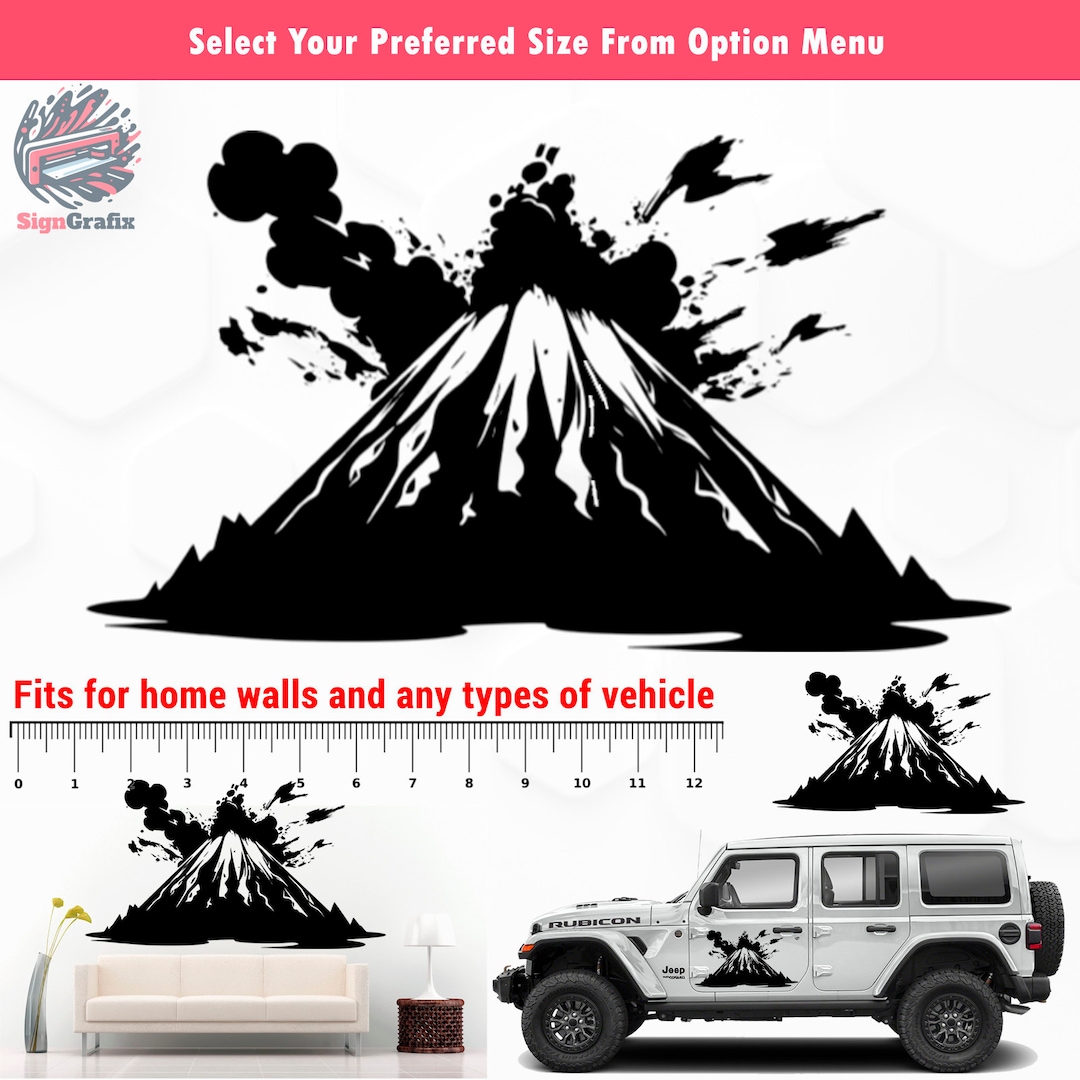 Mountain Volcano Vinyl Decal: Adventure RV Camper Car Wall Art - Etsy