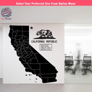 California State Map, California Map Decal, California State Vinyl ...