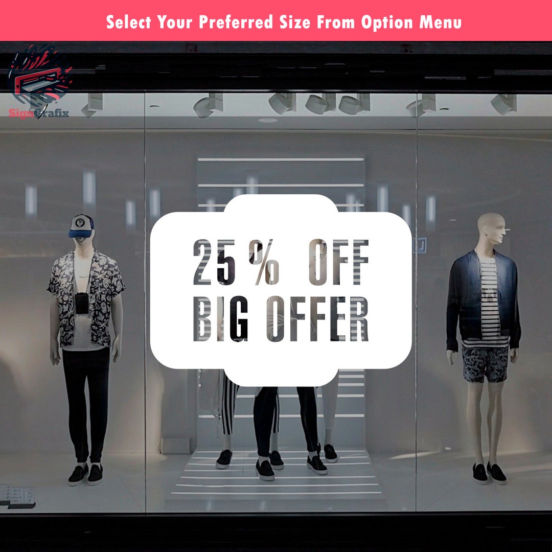 Store Sale Vinyl Decal | Window Sale Sign Decal | Discount Store Vinyl ...