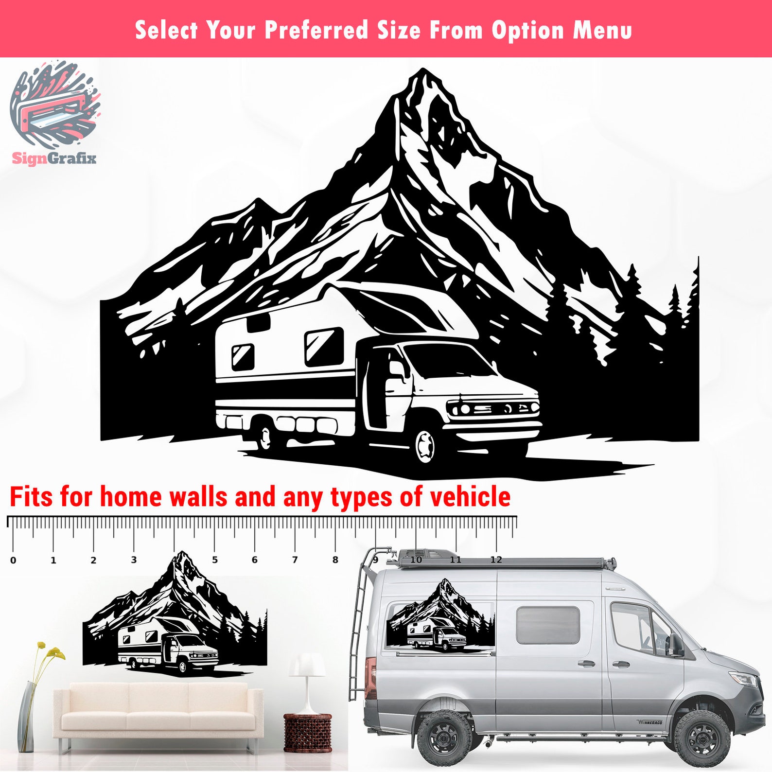 Mountain Vinyl Decal Adventure Vinyl Decal RV, Camper Vinyl Decal Home ...