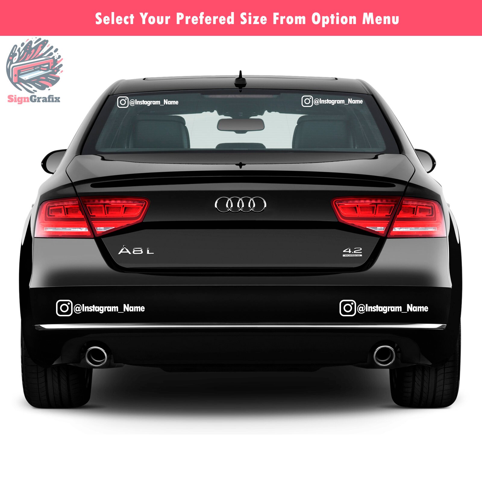 Custom Instagram Vinyl Decal for Cars, Windows, Storefront Window ...