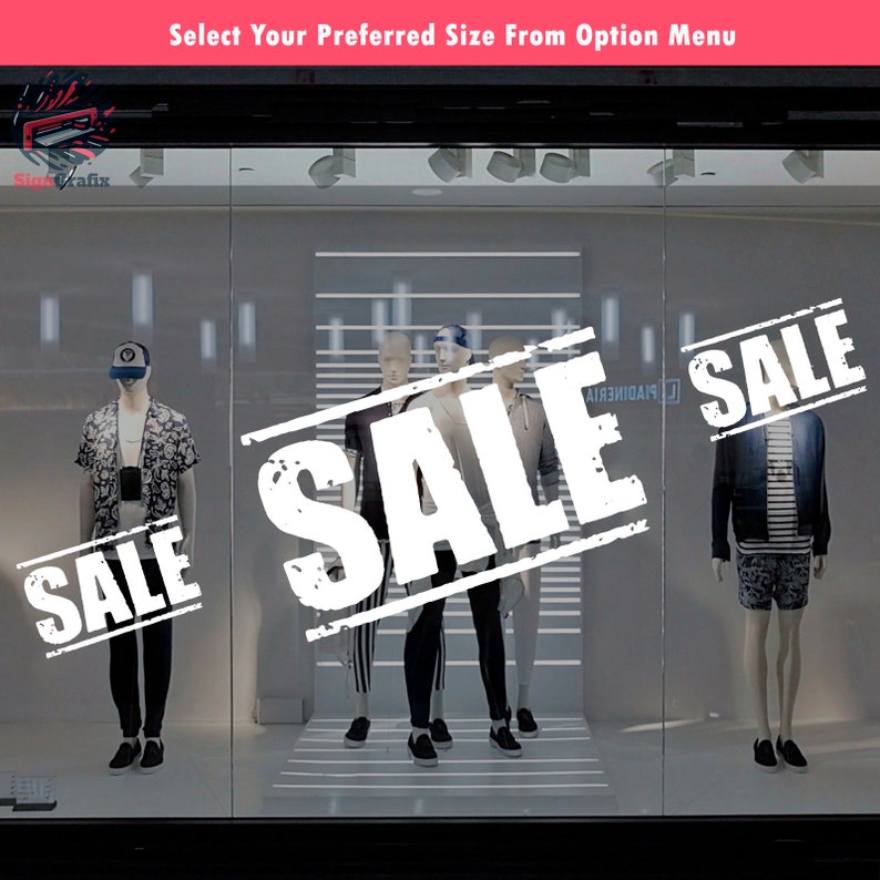 Store Sale Vinyl Decal | Window Sale Sign Decal | Discount Store Vinyl ...