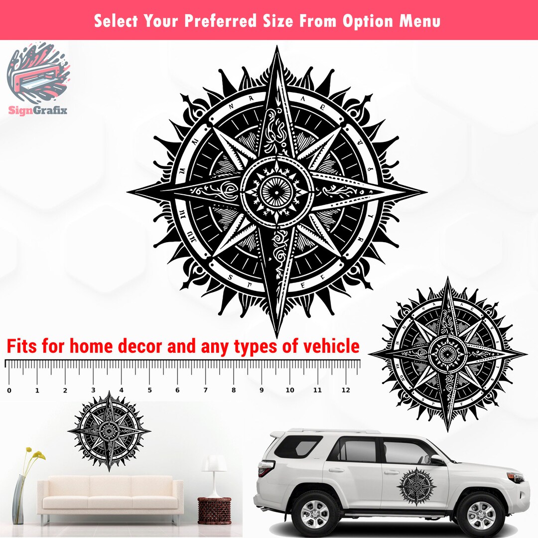 Epic Compass Vinyl Decal | Suitable for Rvs, Campers, and Off-road ...