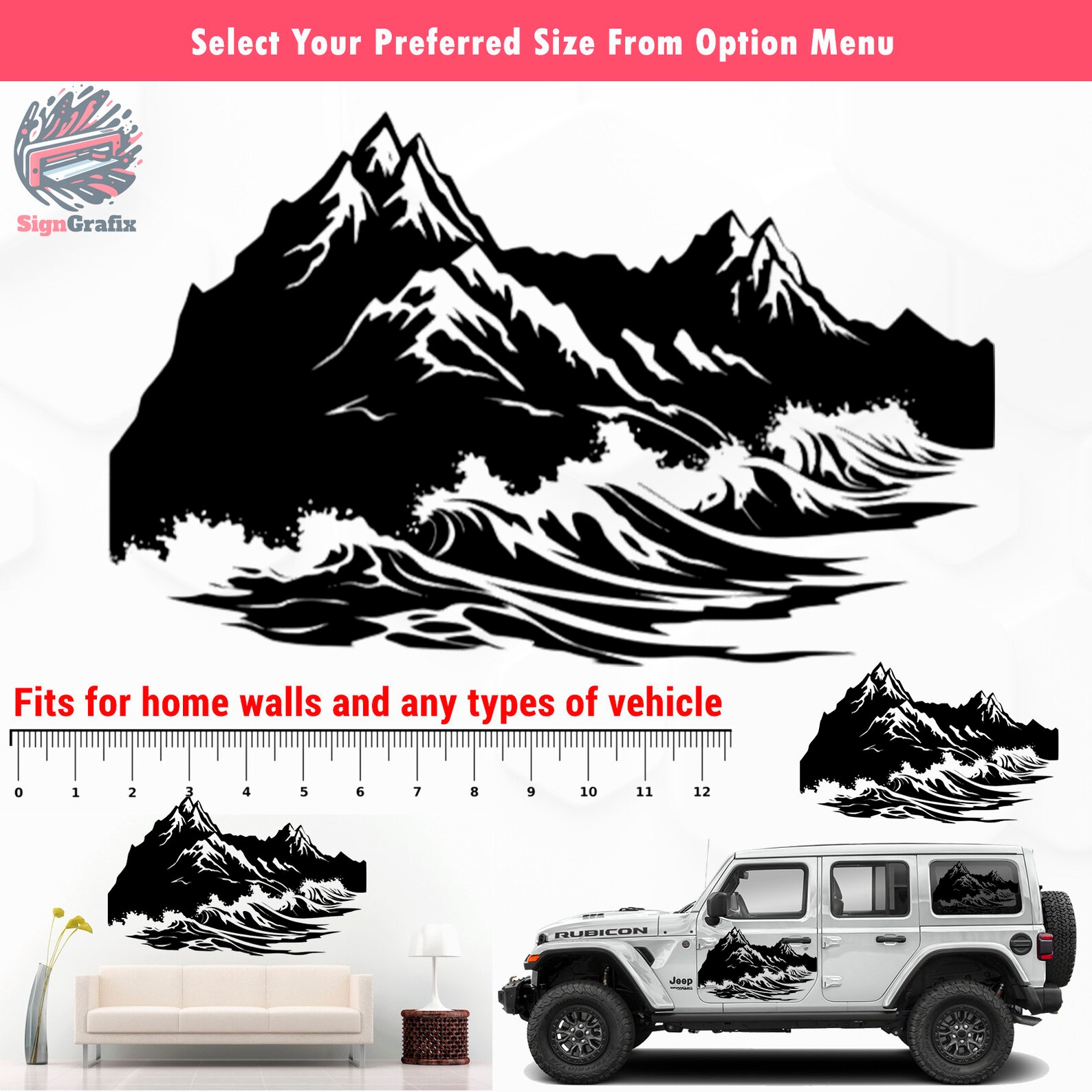 Mountain Coast Vinyl Decal | Mountain Vinyl Decal | RV, Camper Vinyl ...