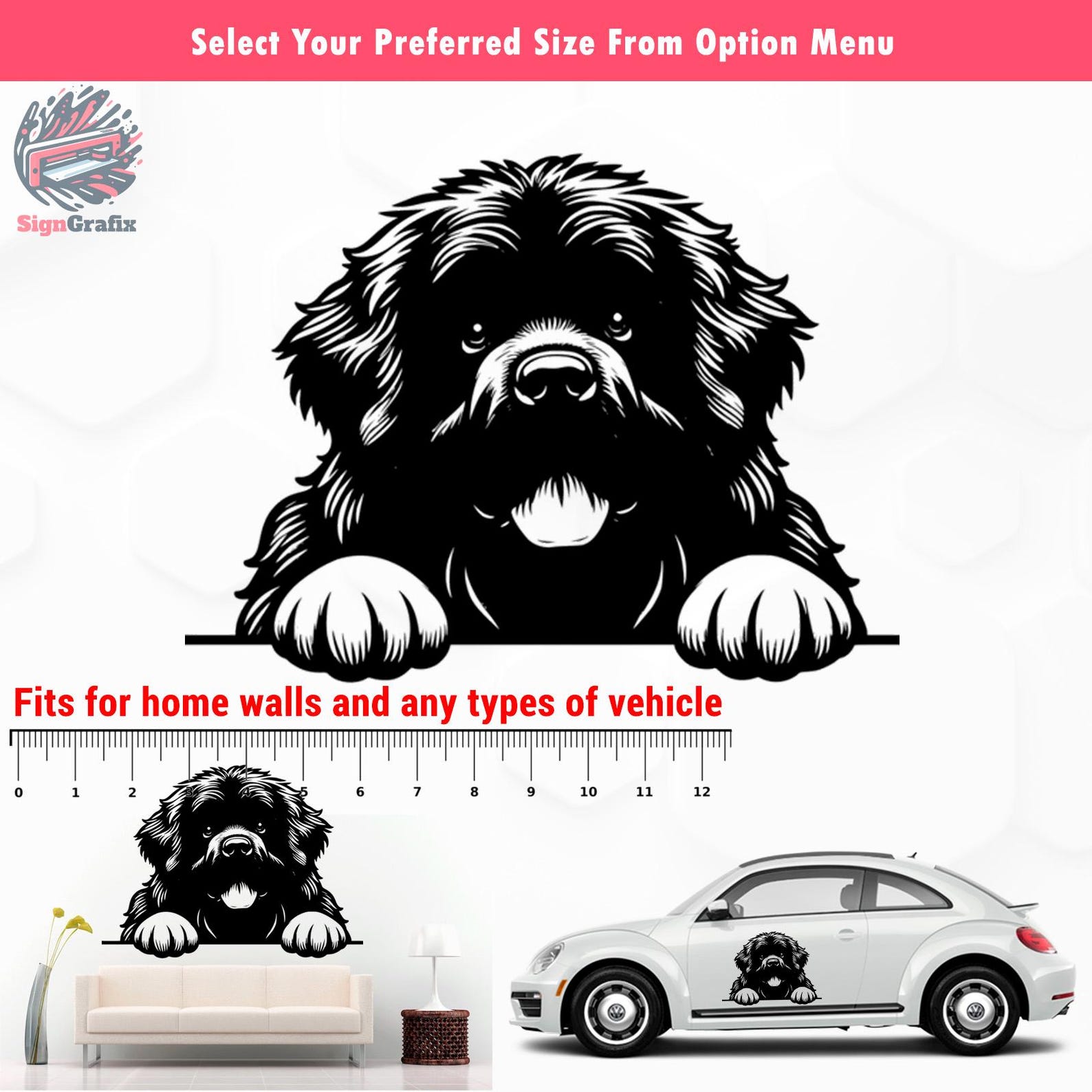 Newfoundland Dog Vinyl Decal - Majestic and Loyal Design for Home Walls ...