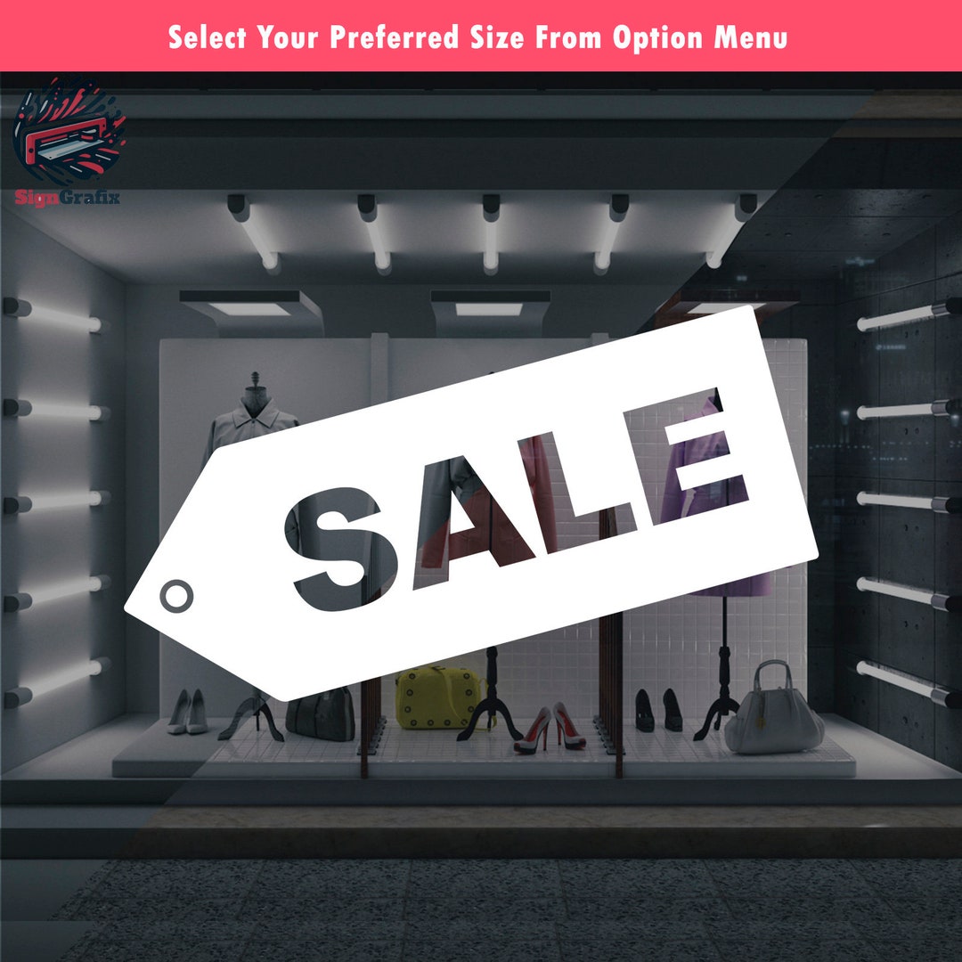 Store Sale Vinyl Decal | Window Sale Sign Decal | Discount Store Vinyl ...