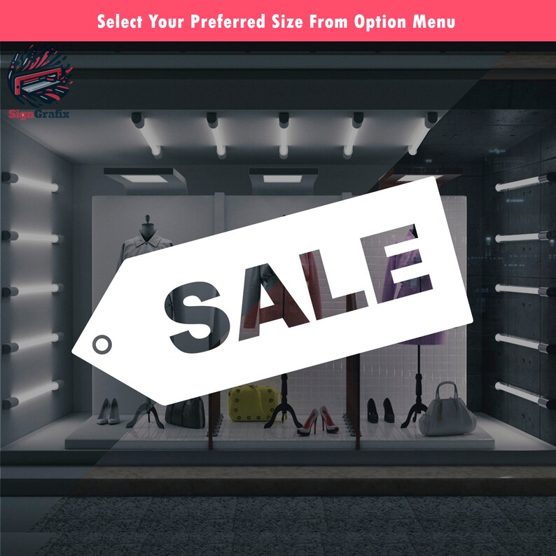 Store Sale Vinyl Decal | Window Sale Sign Decal | Discount Store Vinyl ...