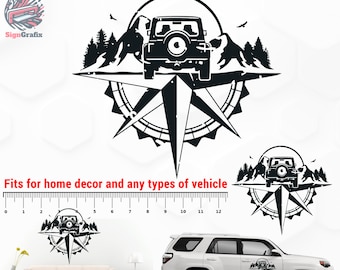 Blue Rose Compass Camper RV Motor Home Mural Vinyl Graphic Decal ...