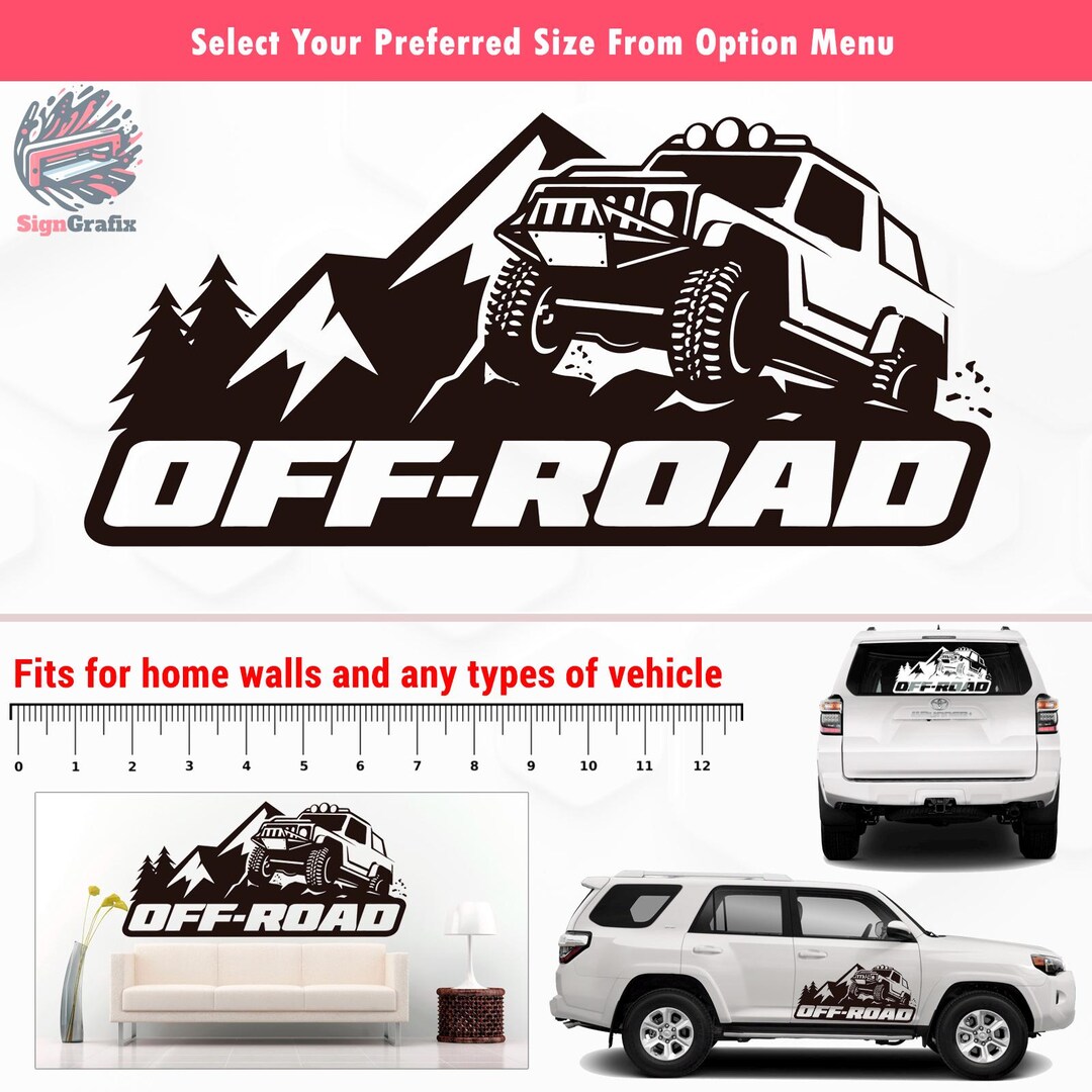 Offroad Mountain Explorer Vinyl Decal: Adventure Car, Truck, RV Decor ...