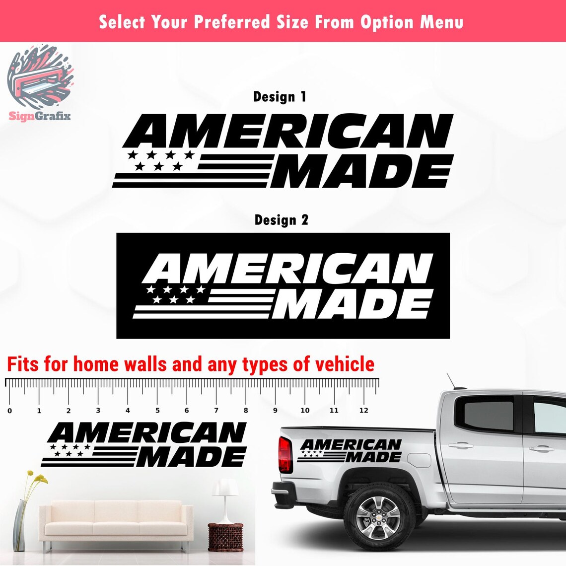 American Made Vinyl Decal, American Made Decal, American Made Wall ...
