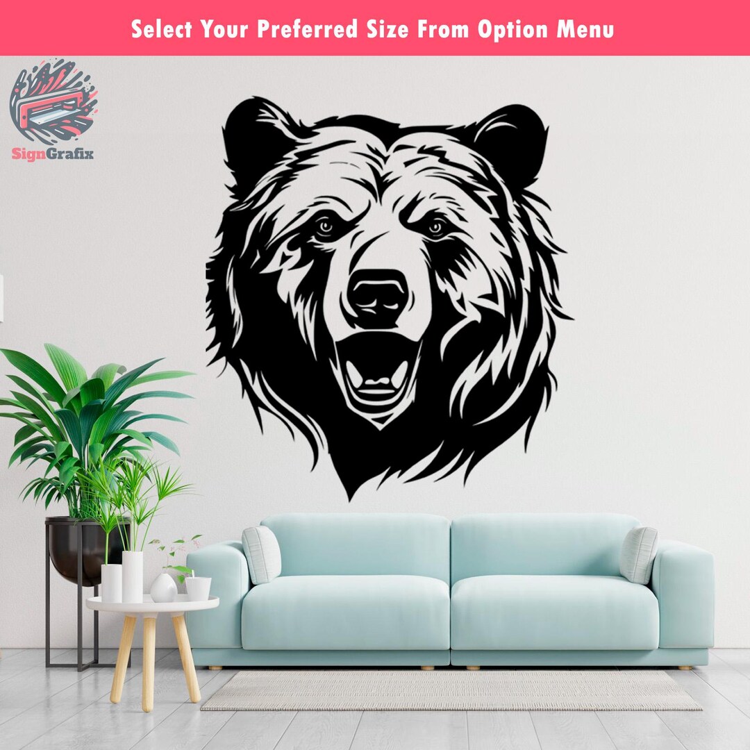 Bear Encounter Vinyl Decal - Bold Wilderness Design for Home Walls ...