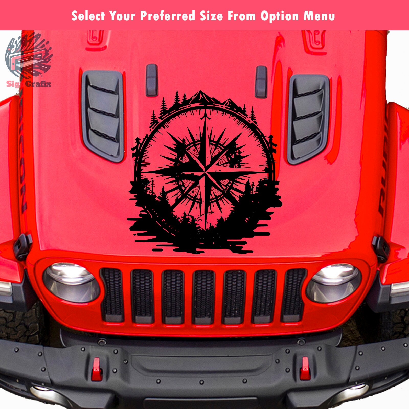 Mountain-themed Compass Vinyl Decal | Suitable for Rvs, Campers, and ...