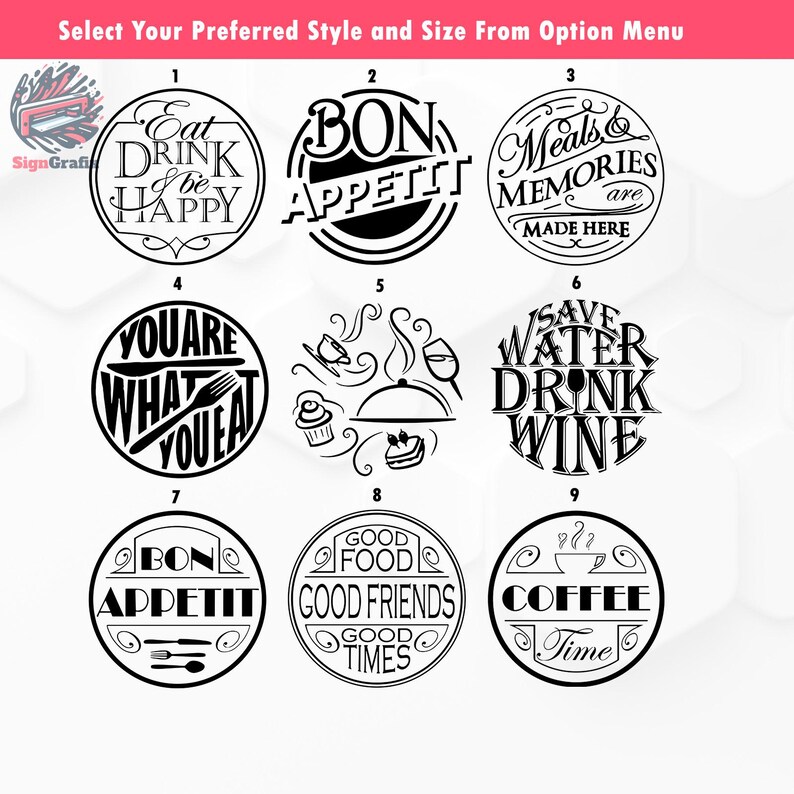 Kitchen Wall Vinyl Decal, Cafe Storefront Window Decal, Restaurant ...