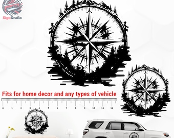 Ocean Style Compass Vinyl Decal | Suitable for Rvs, Campers, Boats, and ...