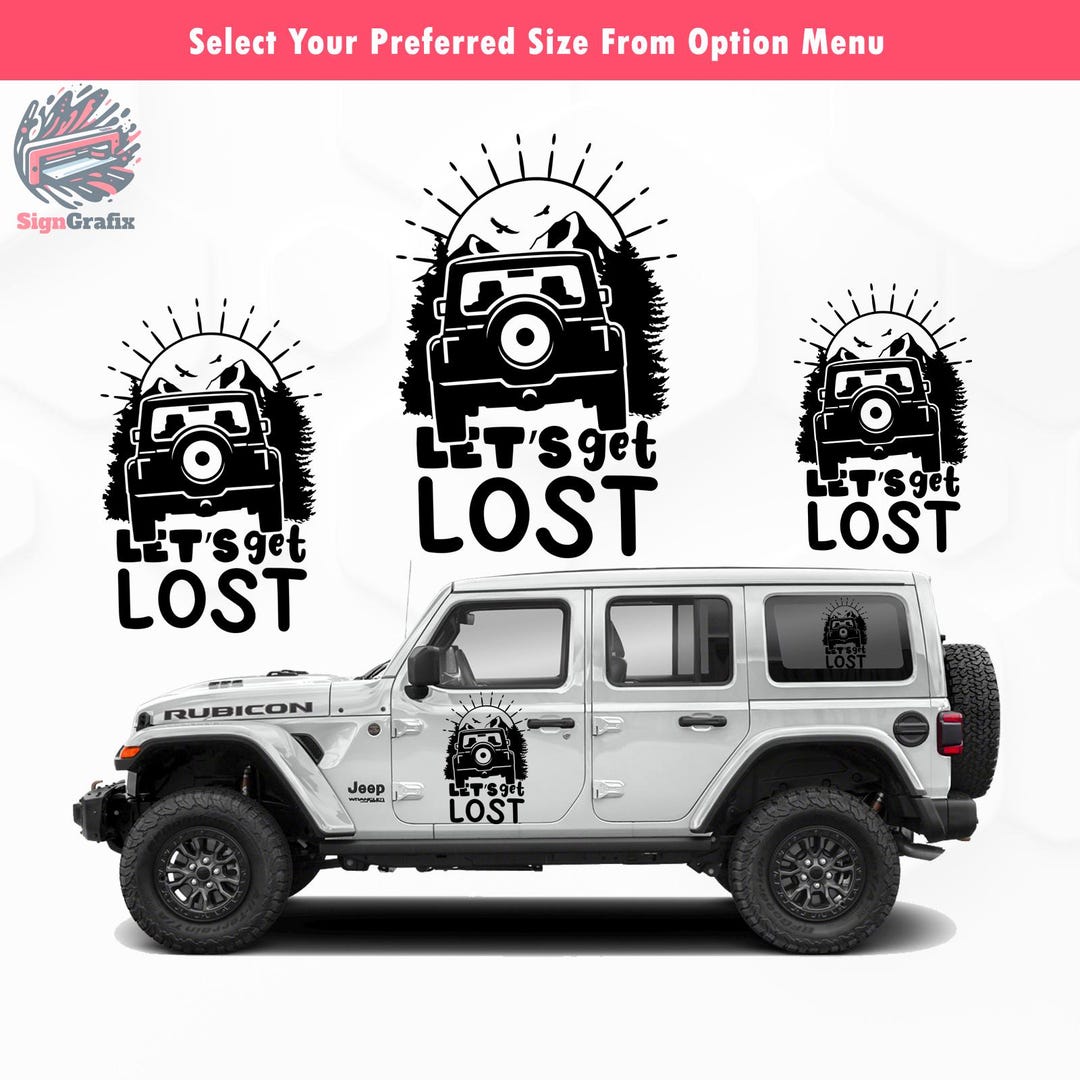 Let's Get Lost Vinyl Decal: Jeep Adventure Sticker - Etsy