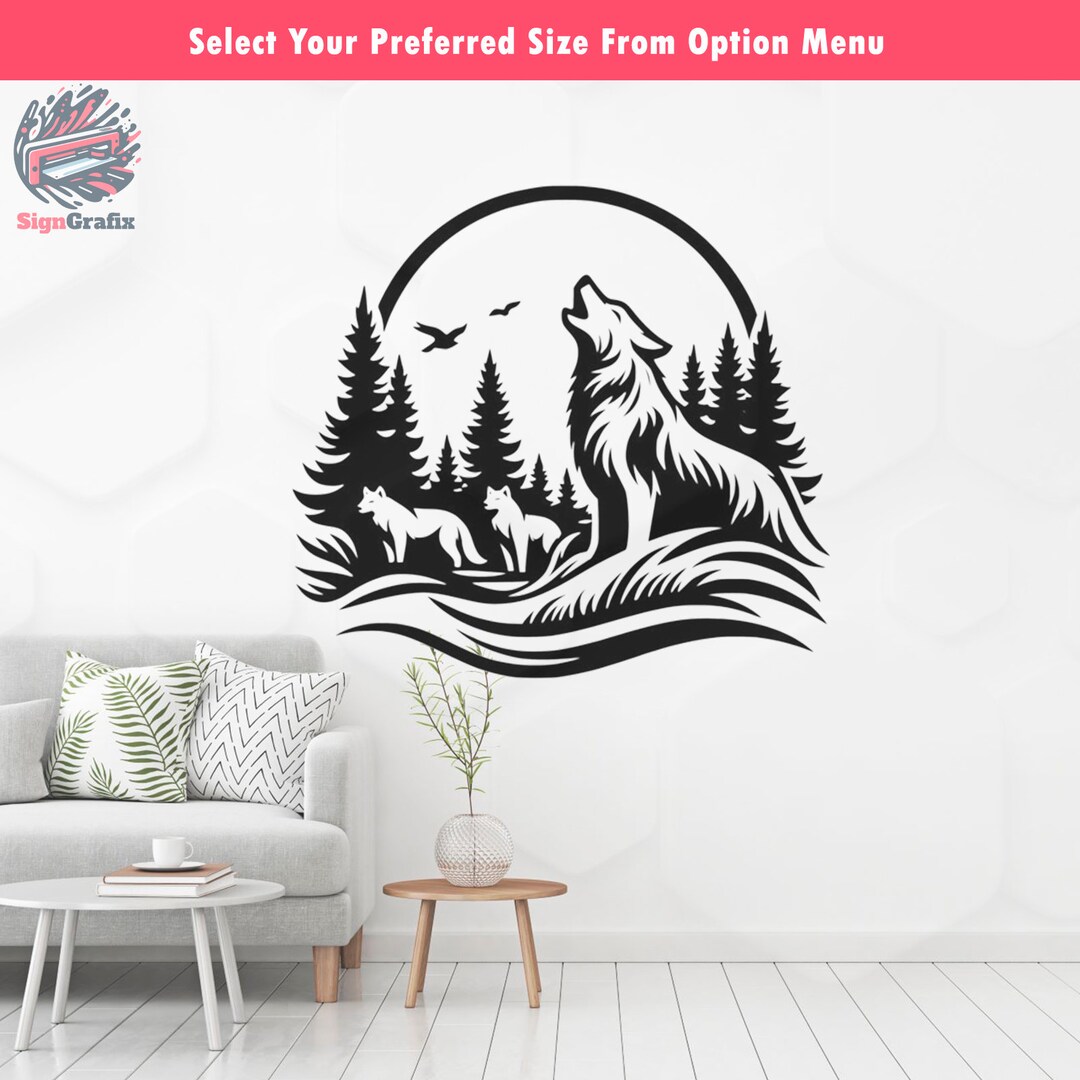 Alpha Wolf Vinyl Decal, Wolf Vinyl Decal, Commanding Wolf Leader Design ...