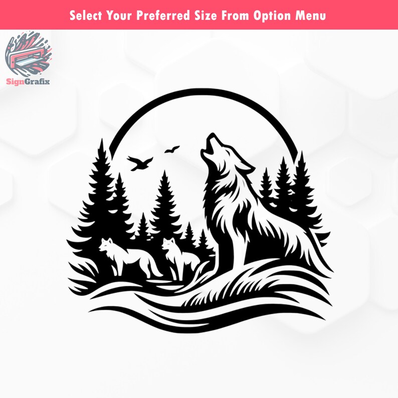 Alpha Wolf Vinyl Decal, Wolf Vinyl Decal, Commanding Wolf Leader Design ...