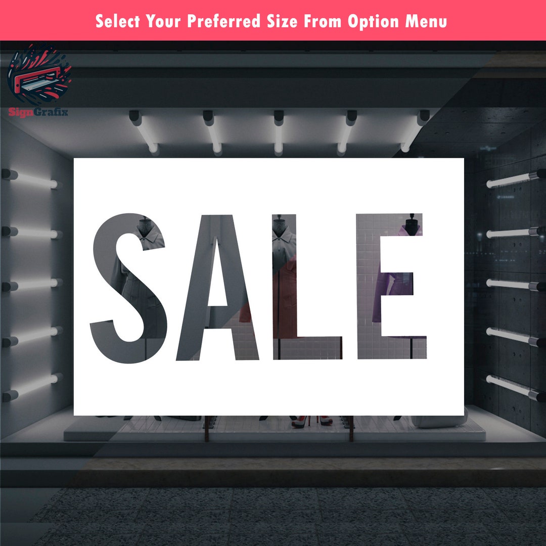 Store Sale Vinyl Decal | Window Sale Sign Decal | Discount Store Vinyl ...