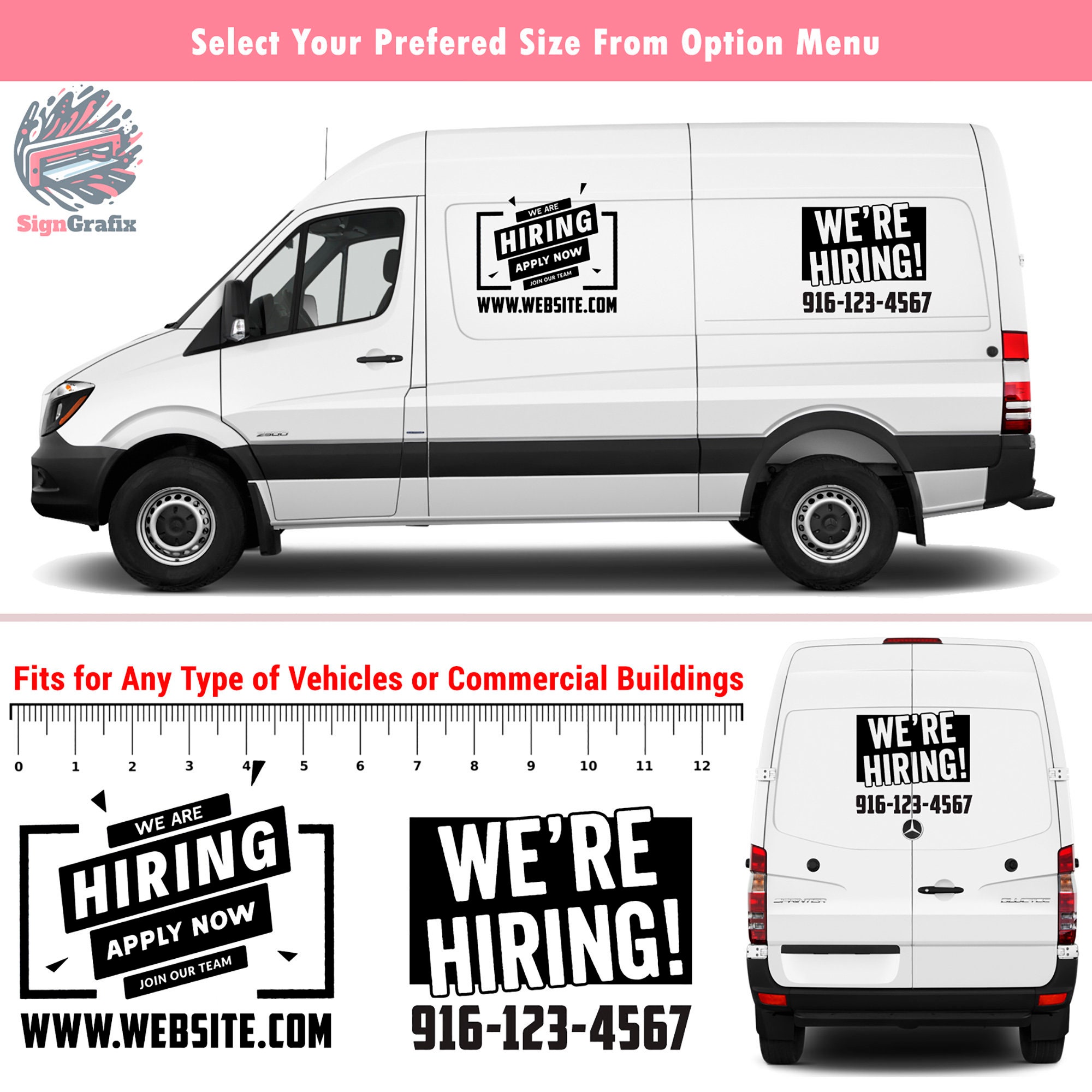 Now Hiring Sign Vinyl Decal for Your Business Perfect Fits for ...