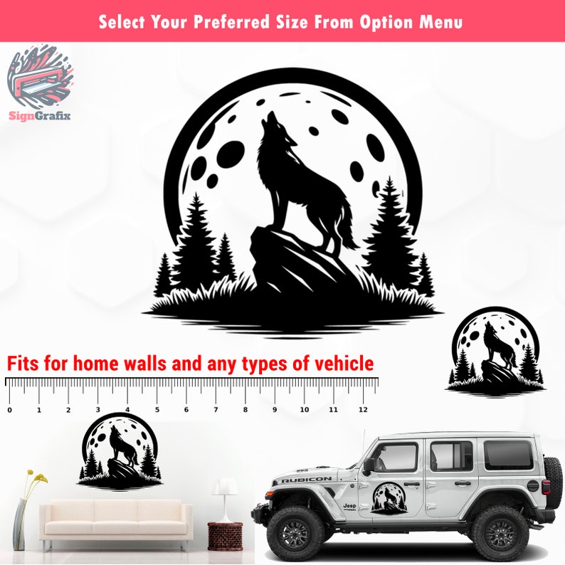 Lone Wolf Vinyl Decal, Wolf Vinyl Decal, Bold and Striking Design for ...