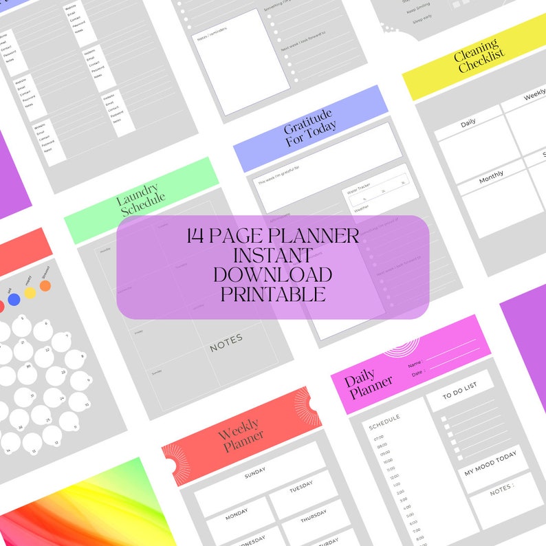 ADHD Planner Daily Weekly Planner With Goals and Habit Trackers Instant ...